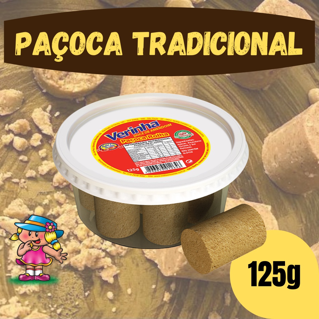 Paçoca Rolha Verinha Tradicional - 125g | Shopee Brasil