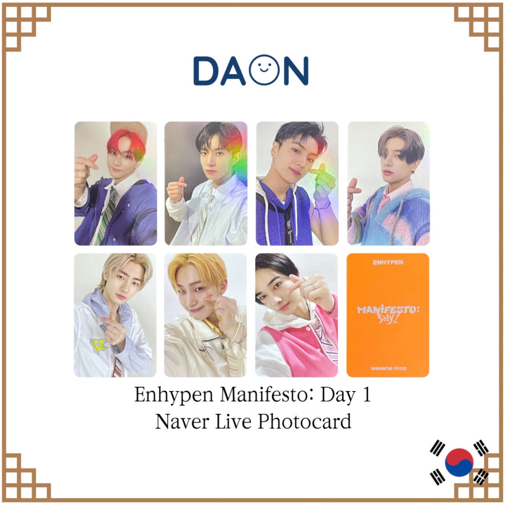 Enhypen Manifesto: Day 1 NAVER LIVE Photocard | Shopee Brasil