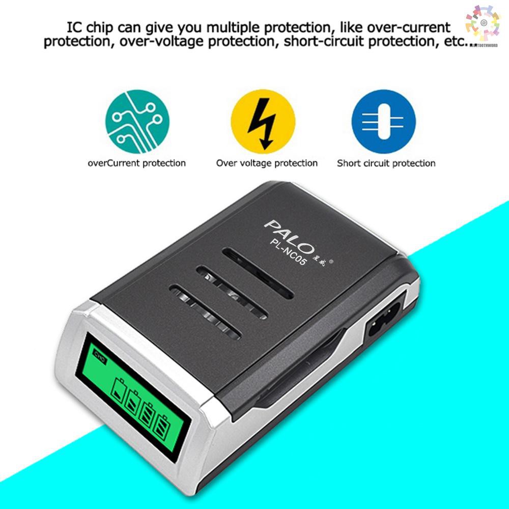 Carregador De Bateria Palo Para Pilhas Aa / Aaa Ni-Mh / Ni-Cd Recarregável Com Display Lcd ...