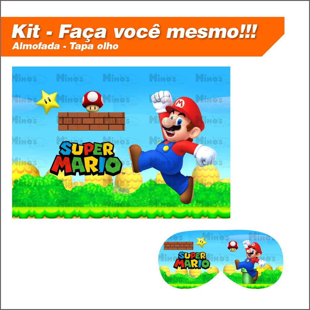 Kit recorte inf. sublim. - Super Mario Almofada e Tapa olho | Shopee Brasil