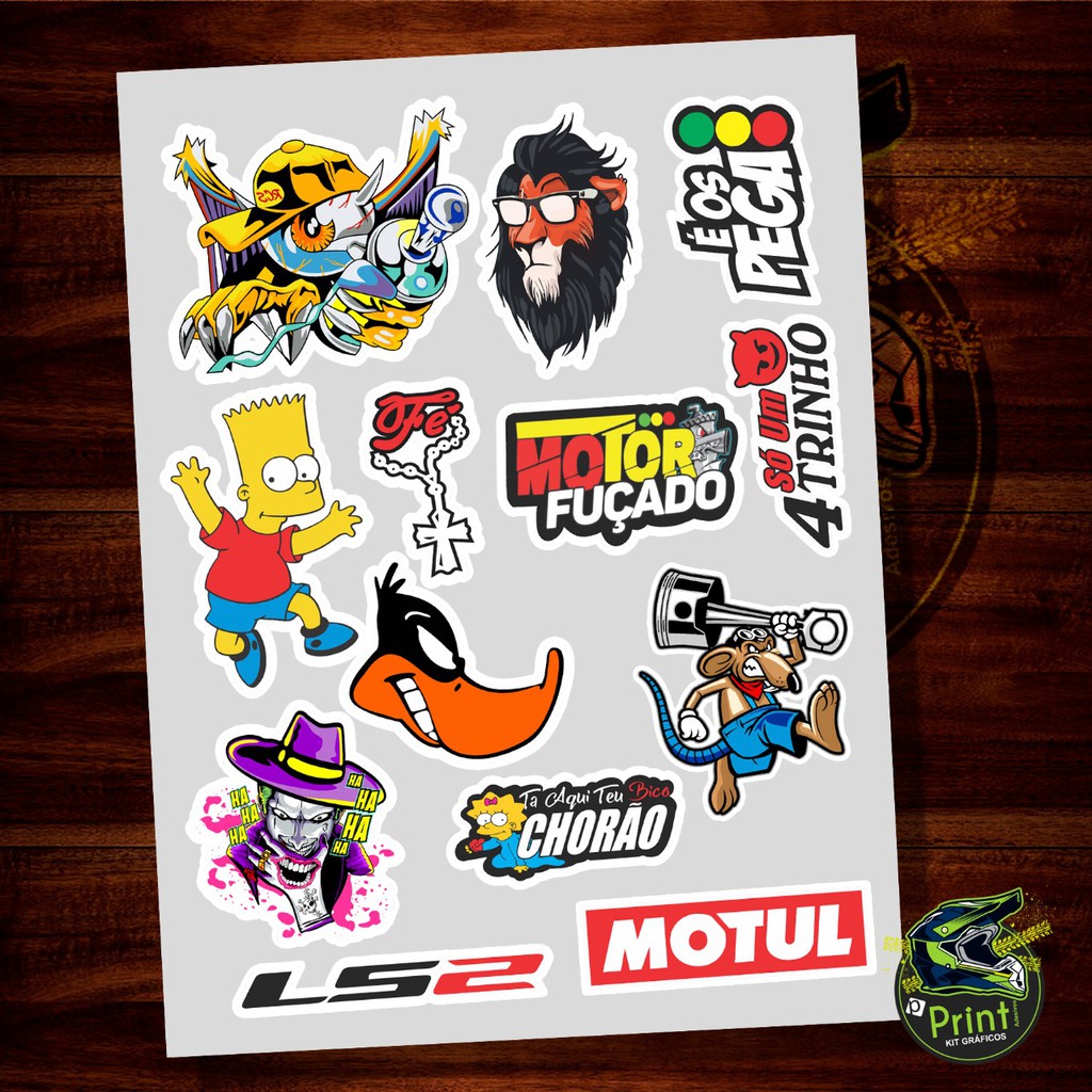 Cartela De Adesivos Moto Motocross Carro Bike Caminhao 4 | Shopee Brasil