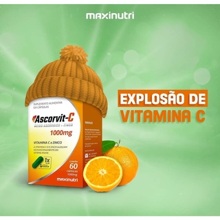 Ascorvit C 1000mg Vitamina C e Zinco 60 Cápsulas - Maxinutri | Shopee Brasil