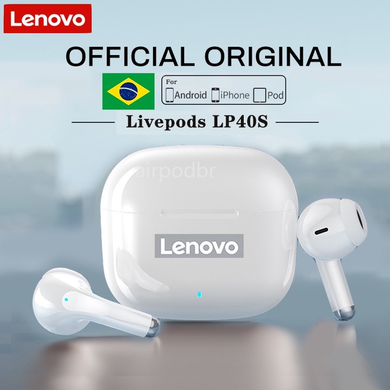 Fone De Ouvido Lenovo LP40 PRO 2021 Nova Versão LP40 Bluetooth 5.1 Com Microfone E Música HD IP ...