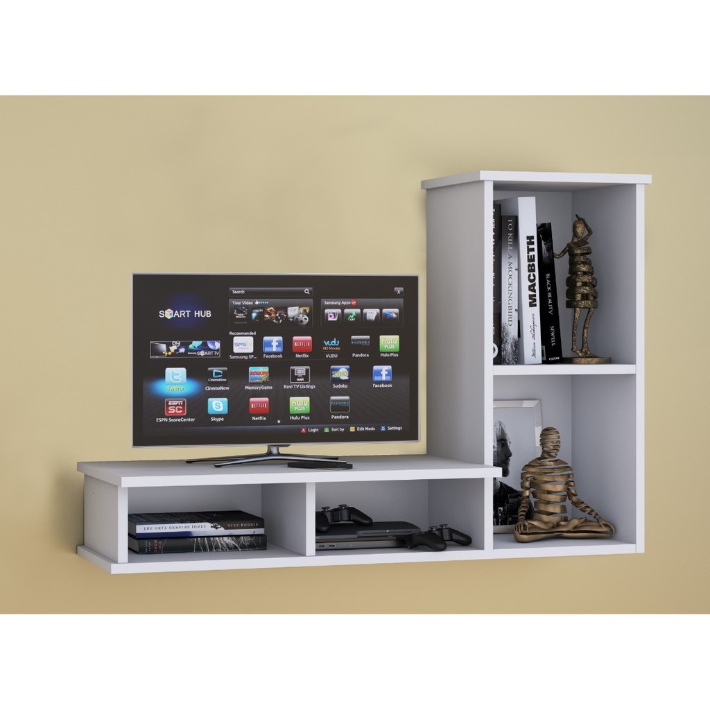 Painel Tv Rack Parede Suspenso Armário Branco Aéreo | Shopee Brasil