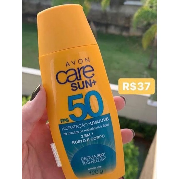 Protetor Solar Care Sun+2em1 Rosto e Corpo Fps 50 Avon-120g | Shopee Brasil