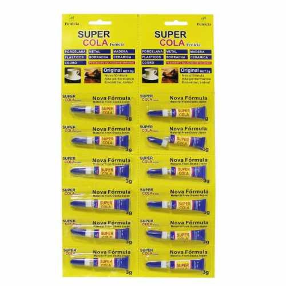 Kit 12 Super Cola Super Adesiva InstantâneaDQTI | Shopee Brasil