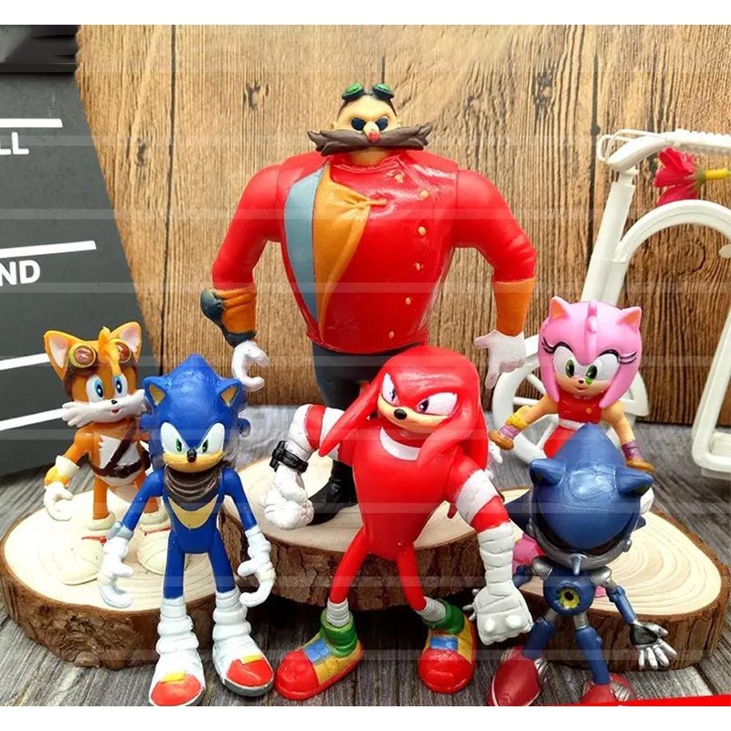 6pçs Brinquedos De PVC Do Sonic the Hedgehog/Amy Tails/Mephiles/Modelo ...