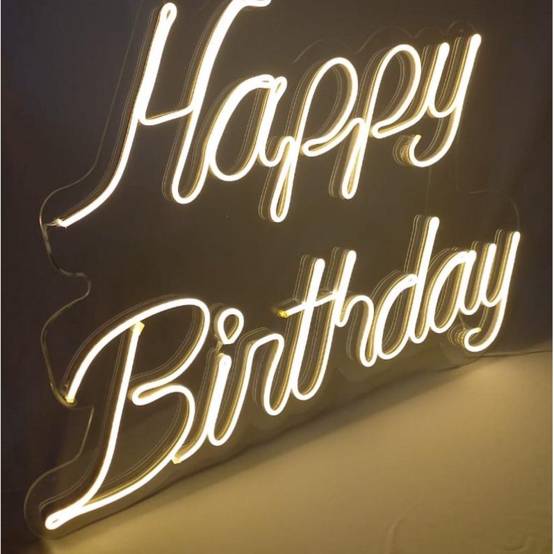 letreiro luminoso happy birthday neon led flex | Shopee Brasil
