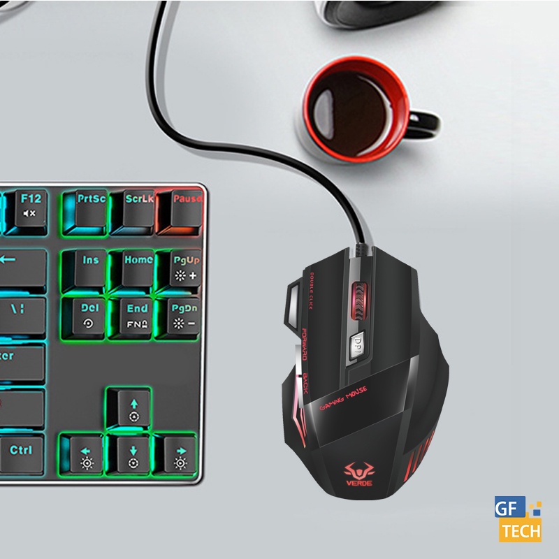 Mouse Gamer Com Fio Para Jogo 2400 Dpi Óptico Rgb Usb XZSBX6 | Shopee Brasil