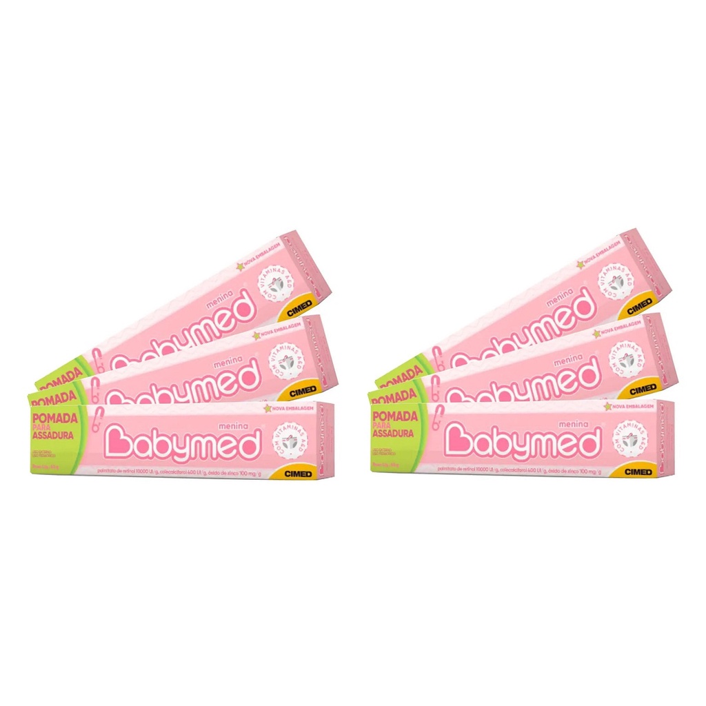 Kit 6 Babymed Rosa Menina 45g | Shopee Brasil