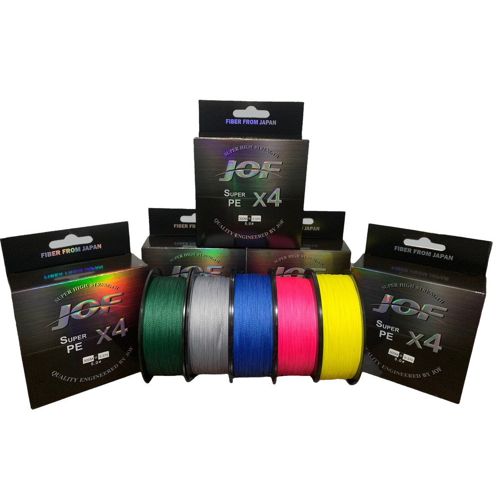 Linha de pesca Multifilamento 300m 4 fios JOF Várias Cores e Espessuras ...