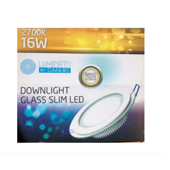 Luminaria Led Embutir Redonda C/ Vidro 16w 2700k Bivolt Luminatti ...
