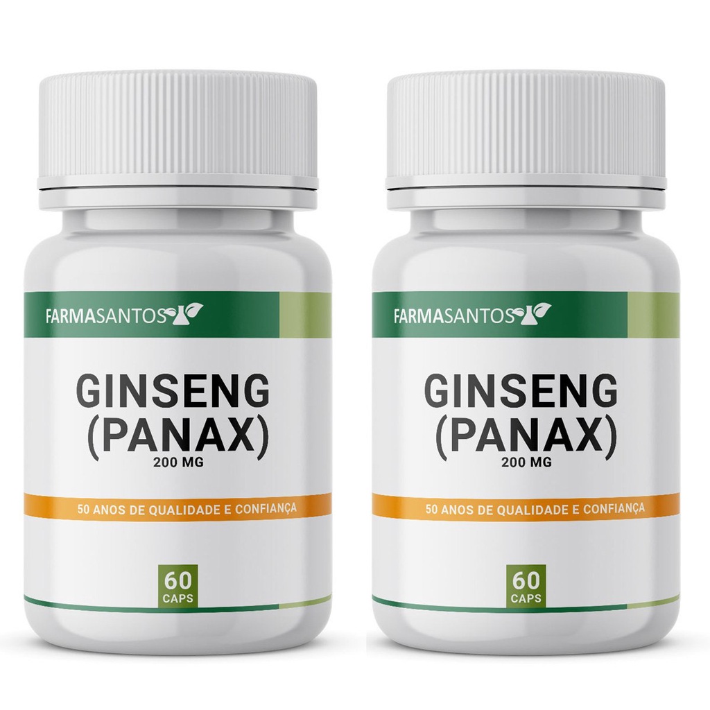 Kit 2 Ginseng (Panax) 200Mg 60 Cápsulas | Shopee Brasil