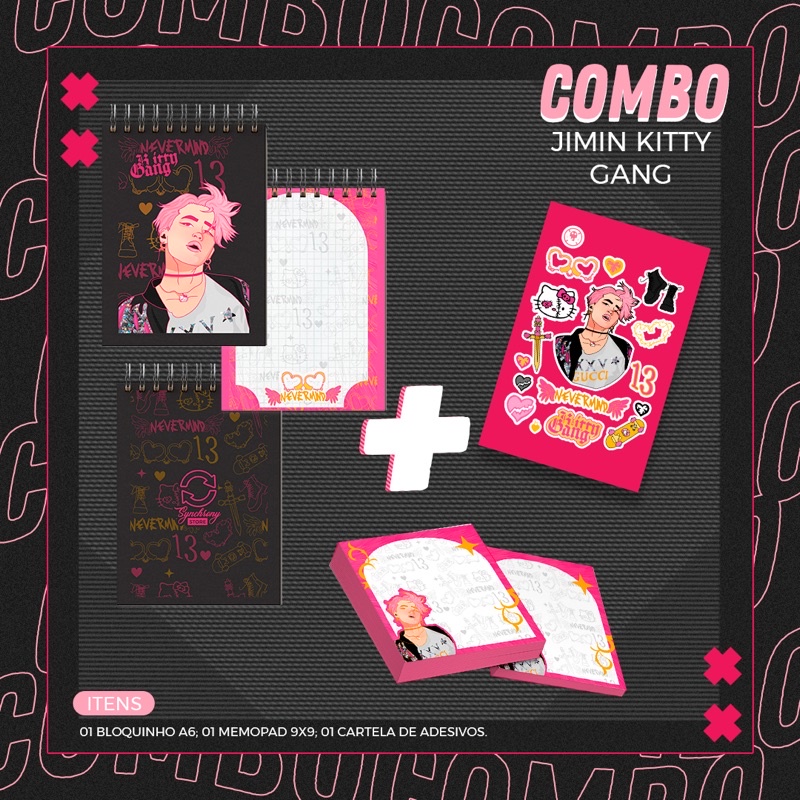 COMBO KIT BTS JIMIN KITTY GANG | Shopee Brasil