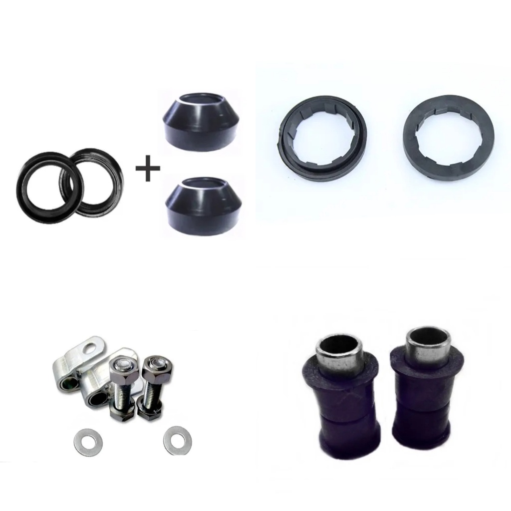 Alongador Titan 95 a 99 + bucha balança + coxim suporte farol superior ...