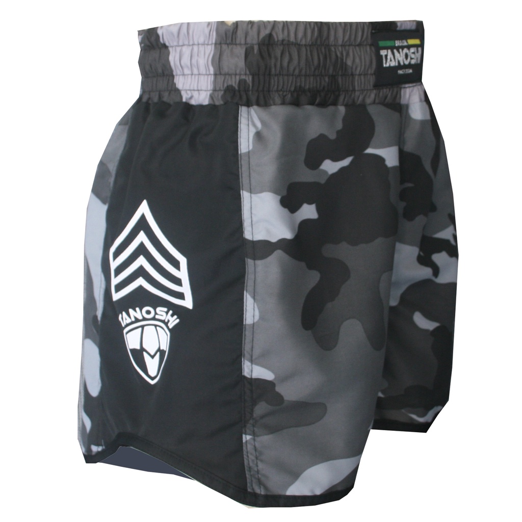 Shorts de luta MuayThai Sanda Kick Zhen Tanoshi Camuflado Cinza - Faz a ...