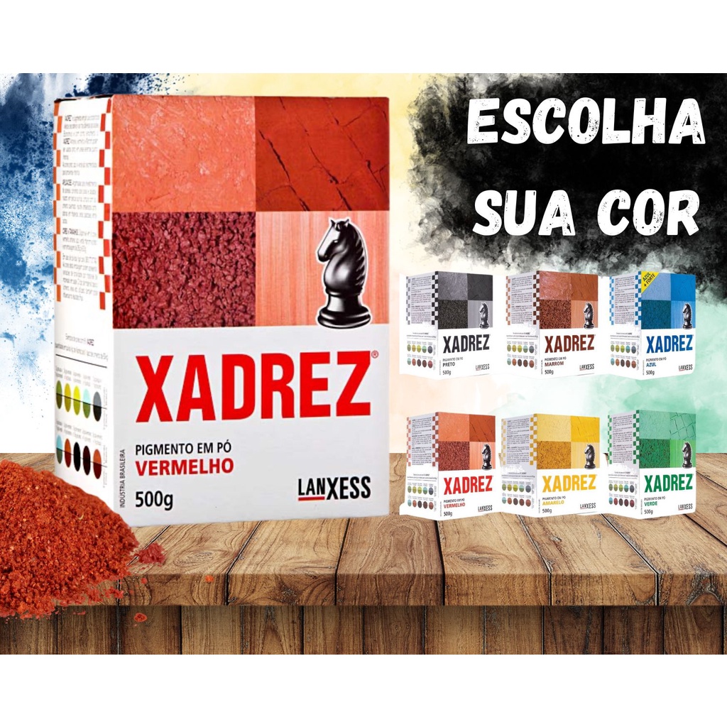 Xadrez em Pó 500g Grande Corante para Piso Pigmento Todas as Cores Para ...