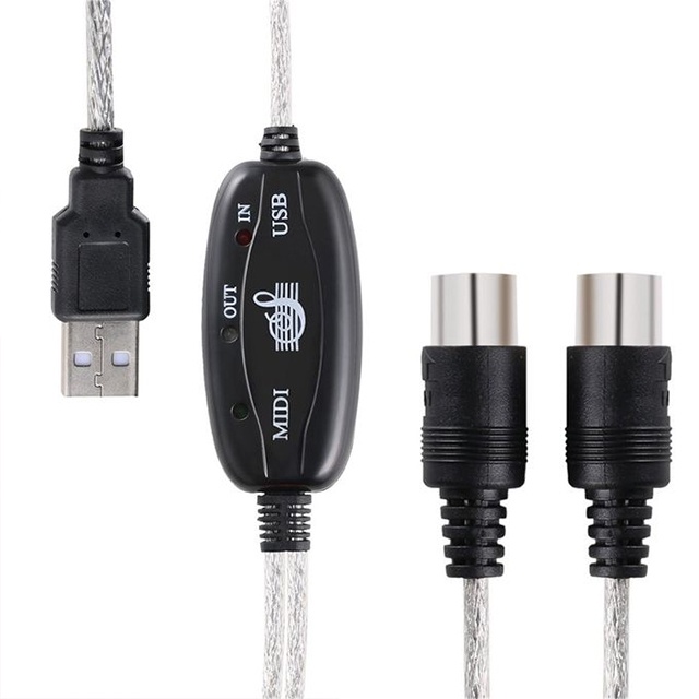 Conversor / Adaptador Usb In-Out Midi Interface Com Cabo Midi 5 Pinos ...