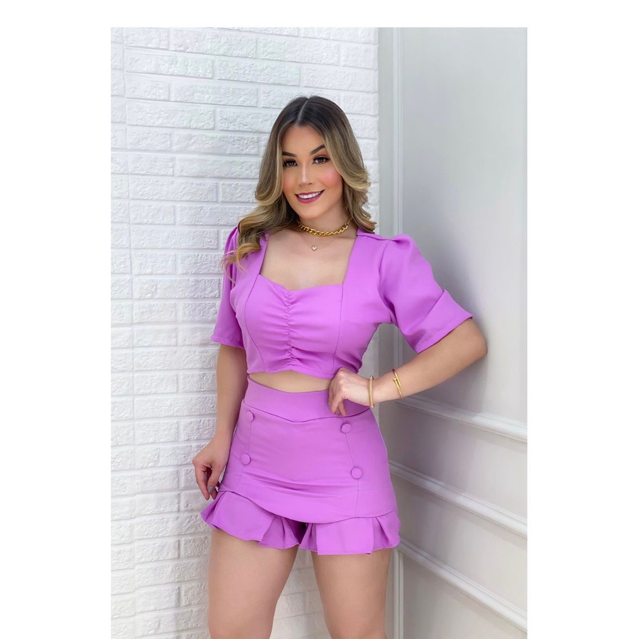 Conjunto perfeito cropped mais short | Shopee Brasil