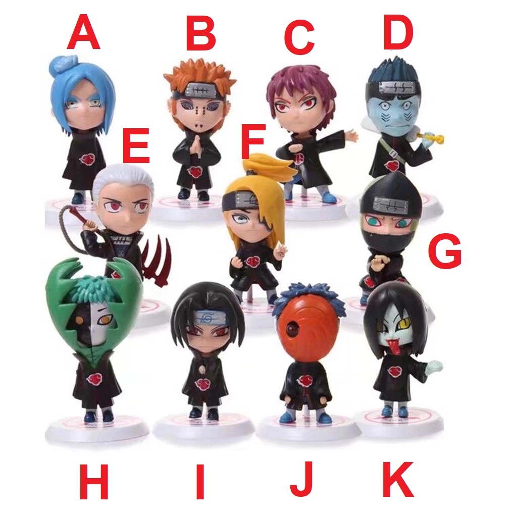 Mini Action Figures da Akatsuki Estatua do Anime Naruto 11 modelos 7cm ...