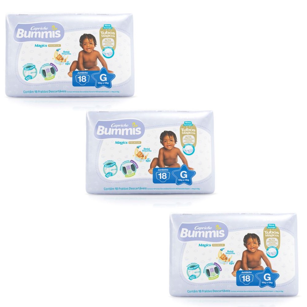 kit com 3 pacotes de fralda descartavel infantil noturno capricho ...