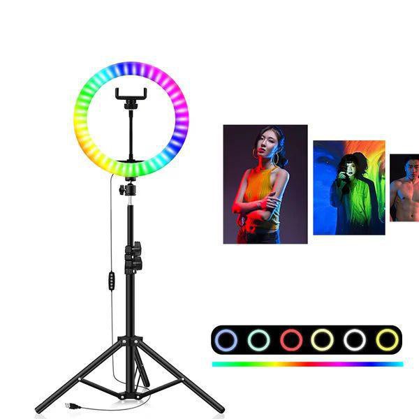 Ring Light Colorido 12 Polegadas 30cm Com Tripe 2,10mt - Kit YouTuber RGB Envio Imediato ...