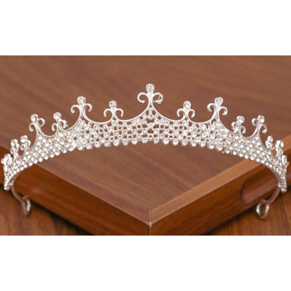 coroa/tiara prateada com cristais | Shopee Brasil