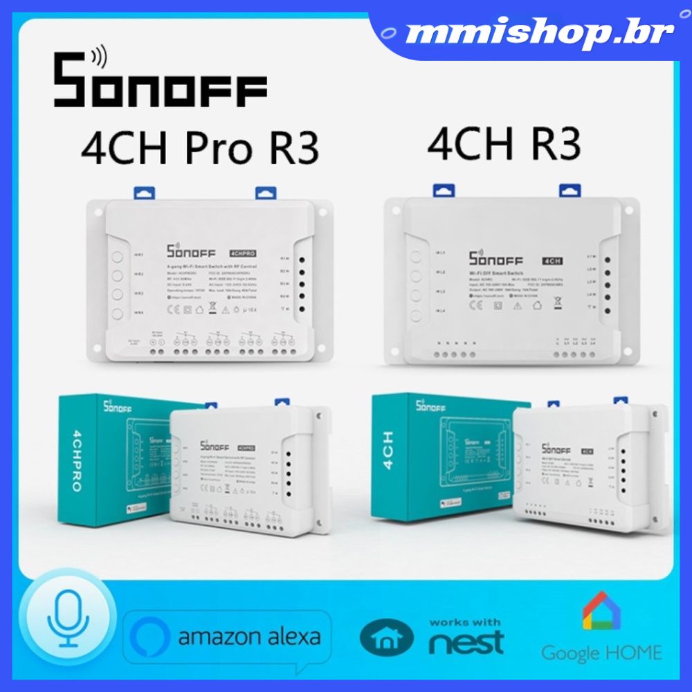 Sonoff 4ch R3 Pro Smart Switch Controle De Ampliação Sem Fio Sonoff 4 ...