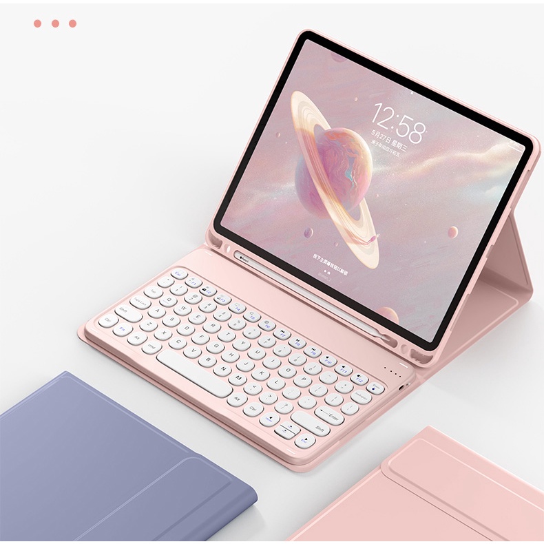 Capa Slim Sem Fio Com Teclado Mouse Para Samsung Galaxy Tab S7 Fe Plus