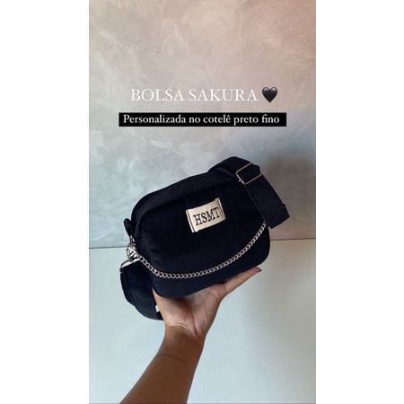 Bolsa SAKURA Personalizada - Preta | Shopee Brasil