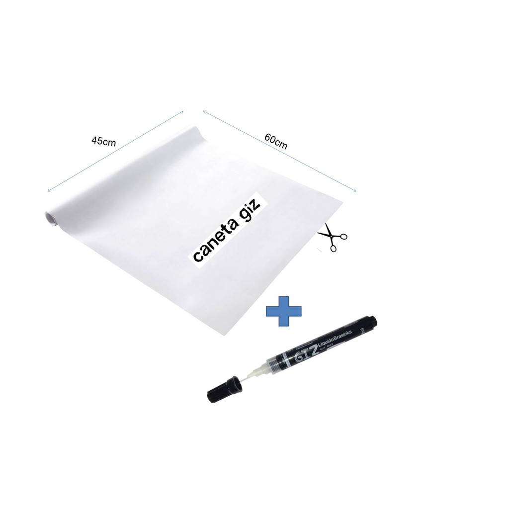 Adesivo Quadro Branco Painel auto colante com caneta marcador canetao ...