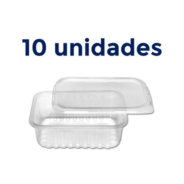 Pote Retangular 500ml C/10 Marmita Fitness Freezer Microndas | Shopee Brasil