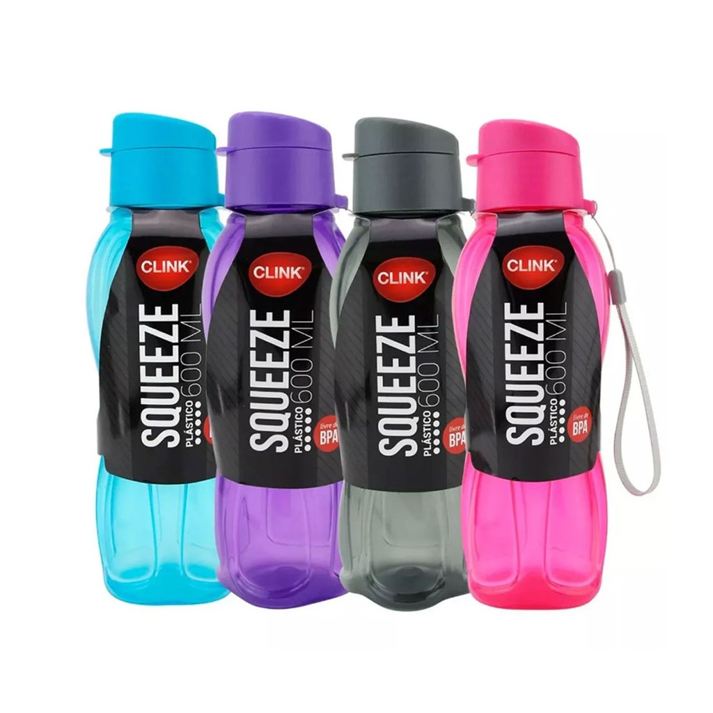 Garrafa Squeeze Plástico 600mL Transparente Academia Sport | Shopee Brasil