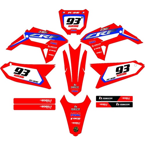 Kit Adesivos Graficos Crf 230 Biker Ride Original 0,30mm | Shopee Brasil