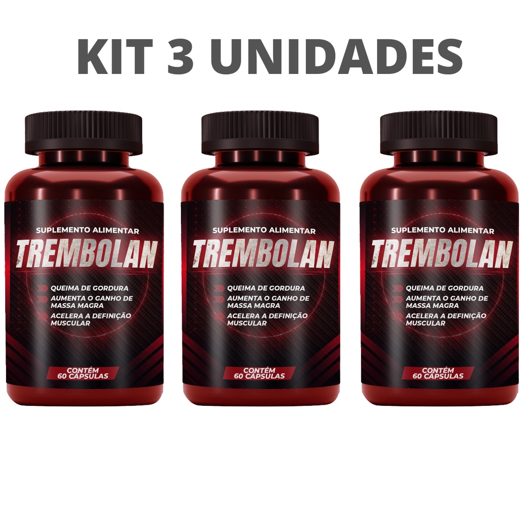 KIT 3 Trembolan - Massa Muscular 500mg - Escorrega o Preço