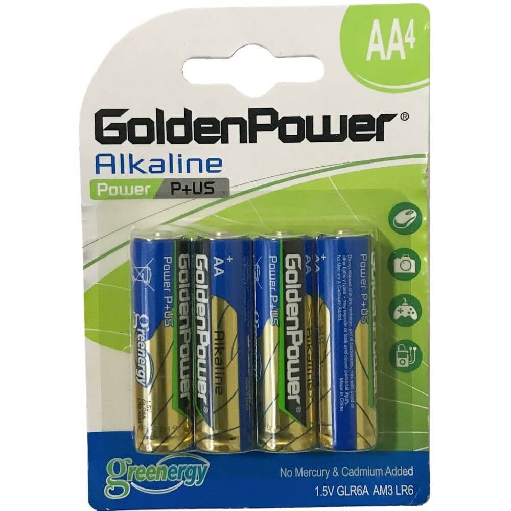 Pilha AA Alcalina Golden Power 4un. | Shopee Brasil
