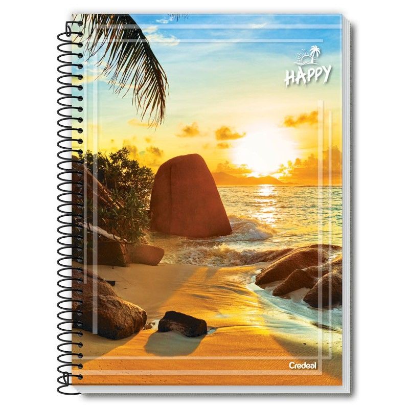 Caderno Universitário Capa Dura Espiral 12 Matérias 240 Folhas Marca