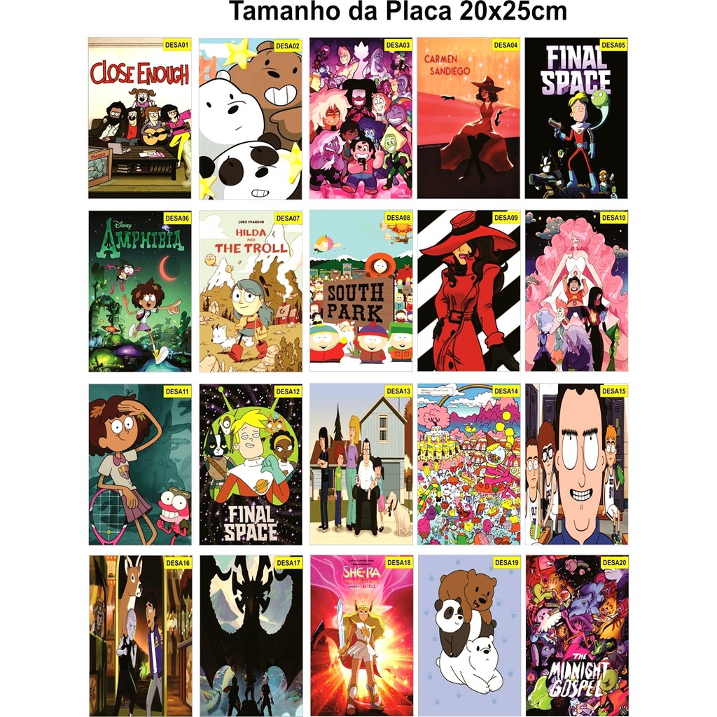 Placa Decorativa Desenhos Diversos 01 a20 | Shopee Brasil