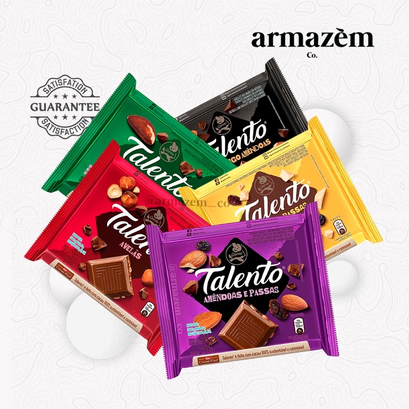 Barra de Chocolate Talento Garoto 85g Sabores Tradicionais | Shopee Brasil