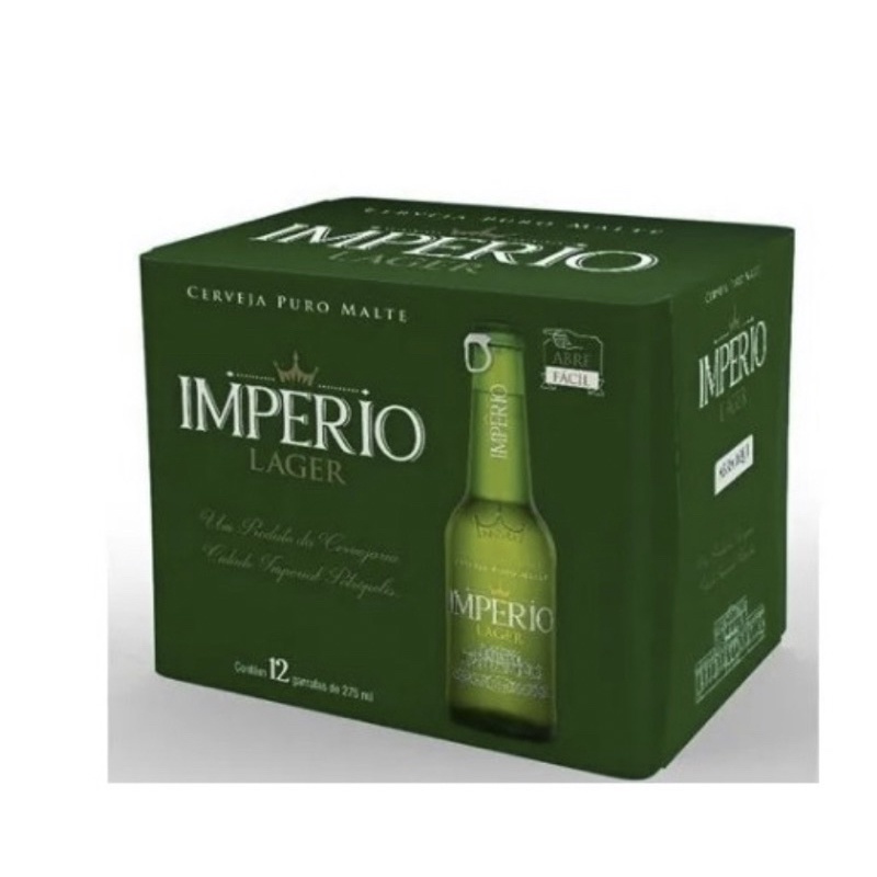 Cerveja Imperio Lager Puro Malte Long Neck 275ml - Cx 12 Un | Shopee Brasil