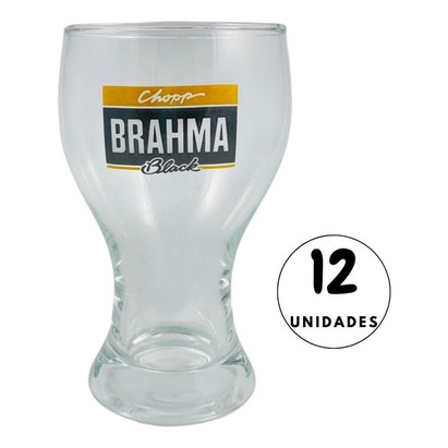 Copo Chopp Brahma Black - Kit C/ 12 Unidades | Shopee Brasil