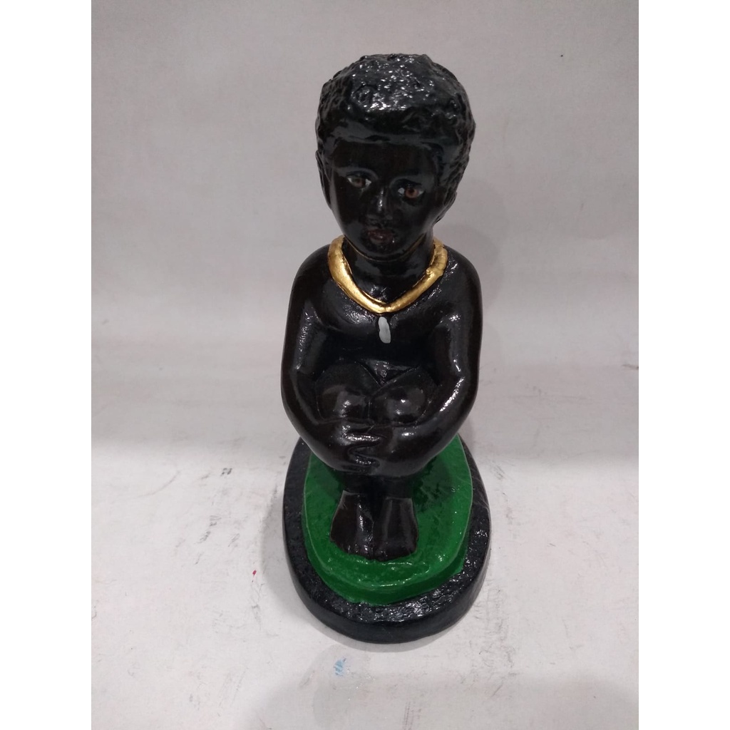 Imagem Ere Pretinho Da Sorte Escultura Gesso 20 Cm | Shopee Brasil