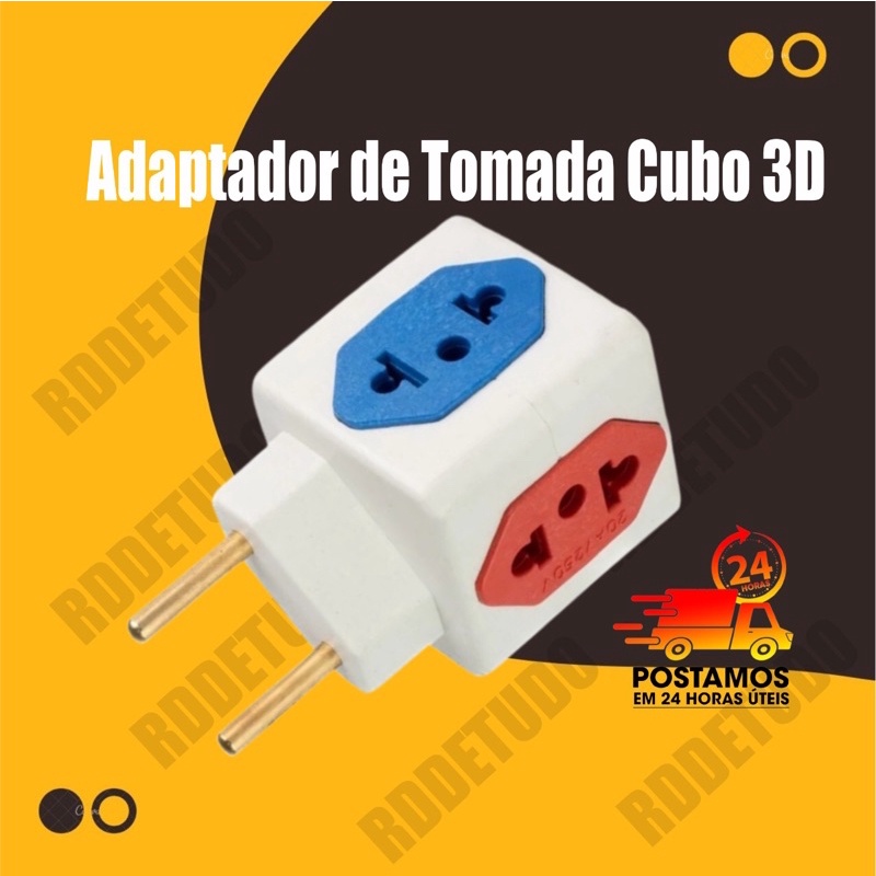 Power Cubo Pino Adaptador 4 Saídas Cores Sortidas 10 Amperes ...