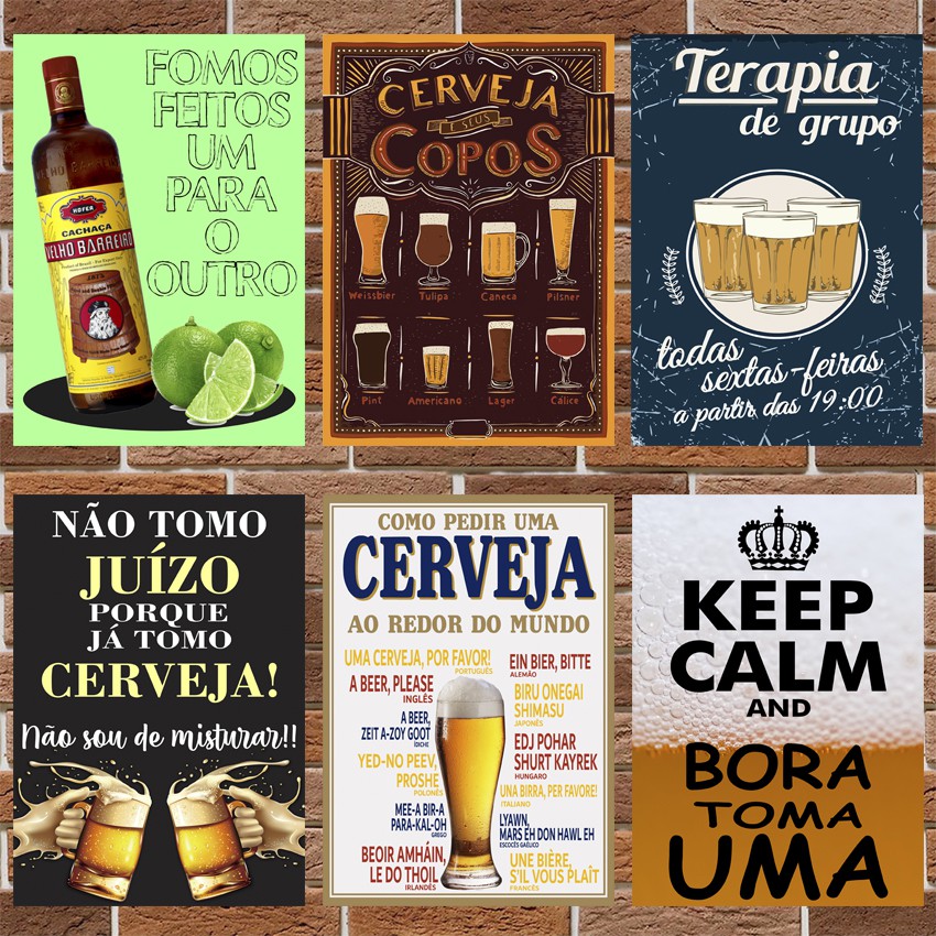 Placa Decorativa Frases Cerveja Bebidas Bar e Buteco - Quadro Parede ...