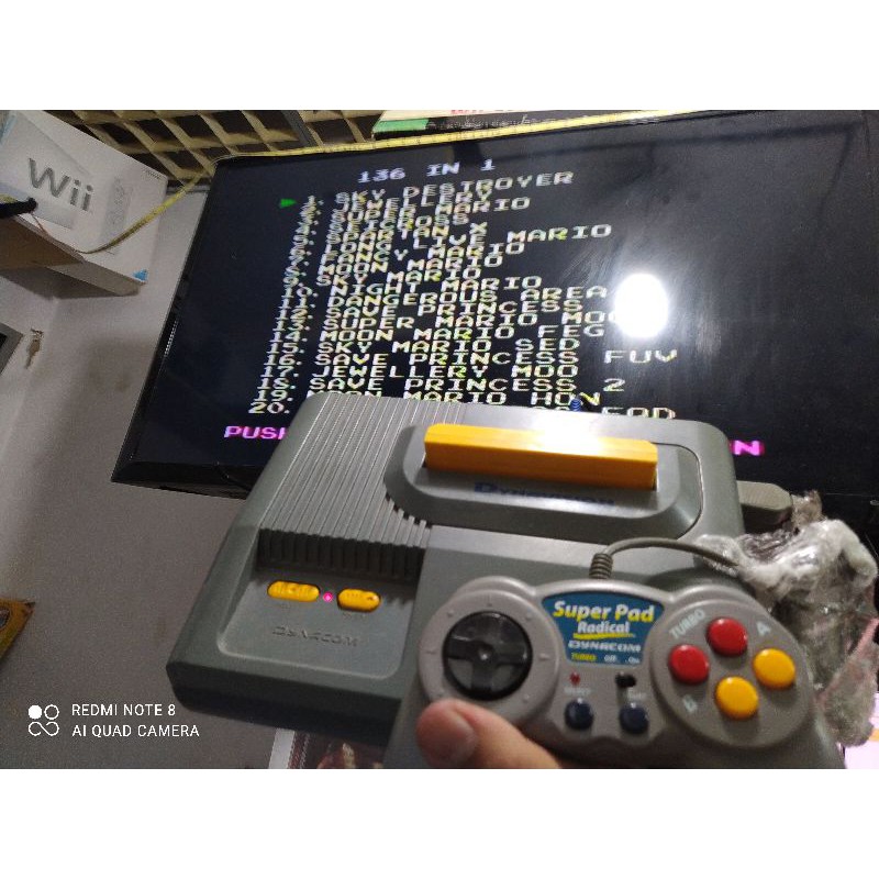 Vídeo Game Dynavision com 1 controle + Cartucho Super Mario e outros ...