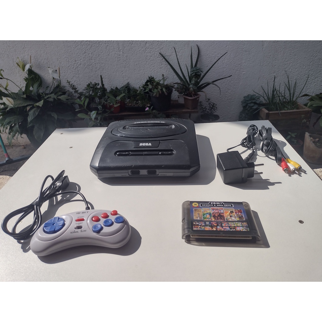 Console Mega Drive 3 Completo Tectoy + Controle Turbo + 1 Cartucho Novo Everdrive MD 218 In 1 2G ...