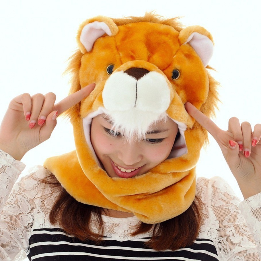 Touca Cachecol 2 Em1 Gorro De Pelúcia Cosplay Leao Leaozinho | Shopee ...