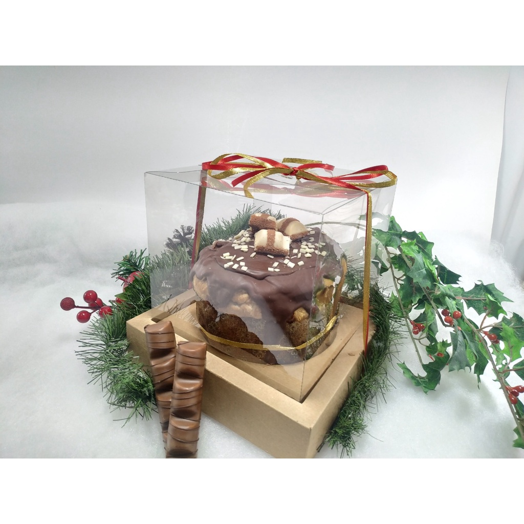 10 Caixas de Panetone com Borda Embala Cristal, Para Panetone de 100g ...