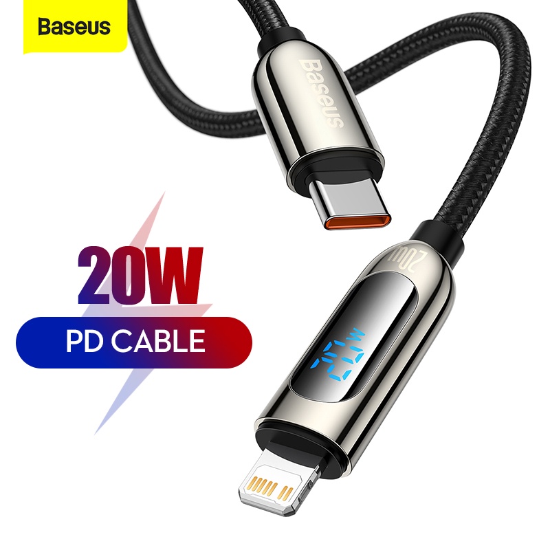 Baseus PD 20W USB C Cabo De Carga Para iPhone 13 12 Pro Max Carregamento Rápido Tipo Dados De ...