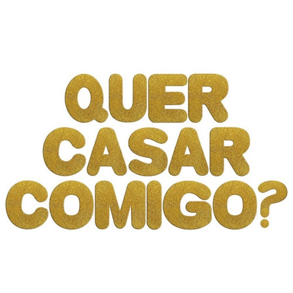 Apliques Letras Em Eva Glitter Quer Casar Comigo? | Shopee Brasil